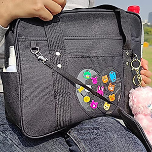 Heart Japanese school Bag & kawaii wallet Anime Sticker ITA Bag Shoulder Backpacks for college essentials laptop backpack things for teen girls trendy stuff black backpack cute kawaii school supplies