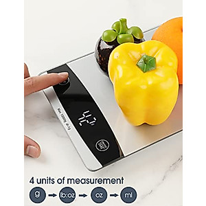 Searon Food Kitchen Scale Digital - Ounces and Grams Ml Lb,10Kg/22Lb Capacity for Weight Loss, Baking, Cooking, Keto and Meal Prep, Tempered Glass Panel - 7.9 X 6.3 X 0.6 Inches