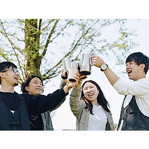 Snow Peak SET-470 Thermo Tumbler 470, Set of 4 Colors, Black, Olive Green, Silver, Sand