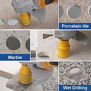 HIGHDRIL Diamond Core Drill Bit - 1-1/8"(28mm) with 5/8-11 Thread Dry Drilling for Porcelain Tile Ceramic Granite Marble Stone Masonry Brick