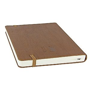 Red Co. 5 x 7 inch Embossed Bee Textured Faux Leather Journal, 240 Lined Pages, Brown