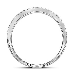 Jewels By Lux 14k White Gold Womens Round Diamond Slender Bridal Wedding Engagement Ring Band Set 7/8 Cttw Ring Size 9.5