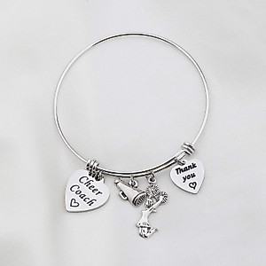TGBJE Cheerleader Gift Cheer Coach Bracelet Wire Bangle Thank You Gift (Cheer Coach Bracelet)
