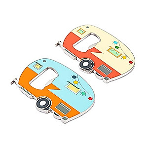 2 Pack Magnetic Bottle Opener,RV Camper Bottles Opener Caravan Bottle Beer Opener with Fridge Magnet,Unique Beer Gift Idea for Camper Lovers Cool Gadgets Outdoor Picnic Home Using