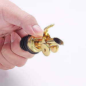 Molimoli Weighted Stainless Steel Pourers, Auto Flip Olive Oil Dispenser Spout, Balsamic Vinegar Pour Spouts, Alcohol Pourer Spouts, Liquor Bottle Pourers, Pack Of 4, Gold