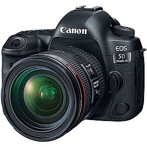 Canon EOS 5D Mark IV DSLR Camera and Canon EF 24-70mm f/4L is USM Lens + 2 Flash System with Deluxe Accessory Kit (4-Pack Photo/Video Editing Software, Pro Microphone w/Windshield and More) (Renewed)