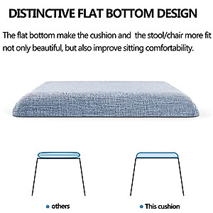 ZTGL Bar Stool Cushions Square 11" x 11", Memory Foam Seat Cushion Anti-Slip Soft Bar Stool Cushion Chair Pad, Non Slip Chair Pads with Non Skid Bottom, Washable and Removable,Beige,Pack of 1