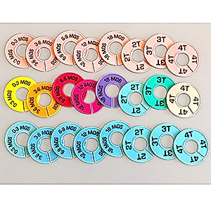 Discount Sizing Colored Closet Rack Size Divider Organizer Set- 24 Pieces Baby Toddler - Various Quantities Available (24) (Baby Blue)