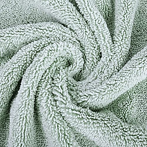 POLYTE Oversize, 60 x 30 in., Quick Dry Lint Free Microfiber Bath Towel Set, 6 Piece (Green)
