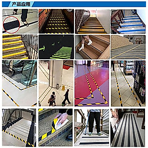 Black Yellow Anti Slip Tape Printed"Watch Your Step" 1.97 Inch x 16.4 Foot Anti-Slip Tape, Floor Tape,Stairs Tape,Safety Tape Roll (Black Yellow)