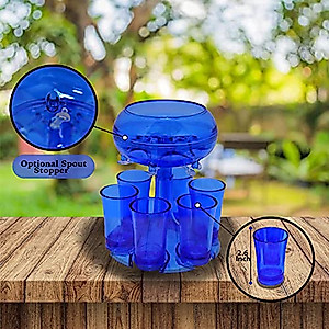 Mixt Shots 6 Shot Glass Dispenser and Holder, Acrylic, Multiple Shot Pourer with Stopper for Cocktail, Wine and Juice, College and Party Beverage Dispenser for Filling Liquids (Transparent)