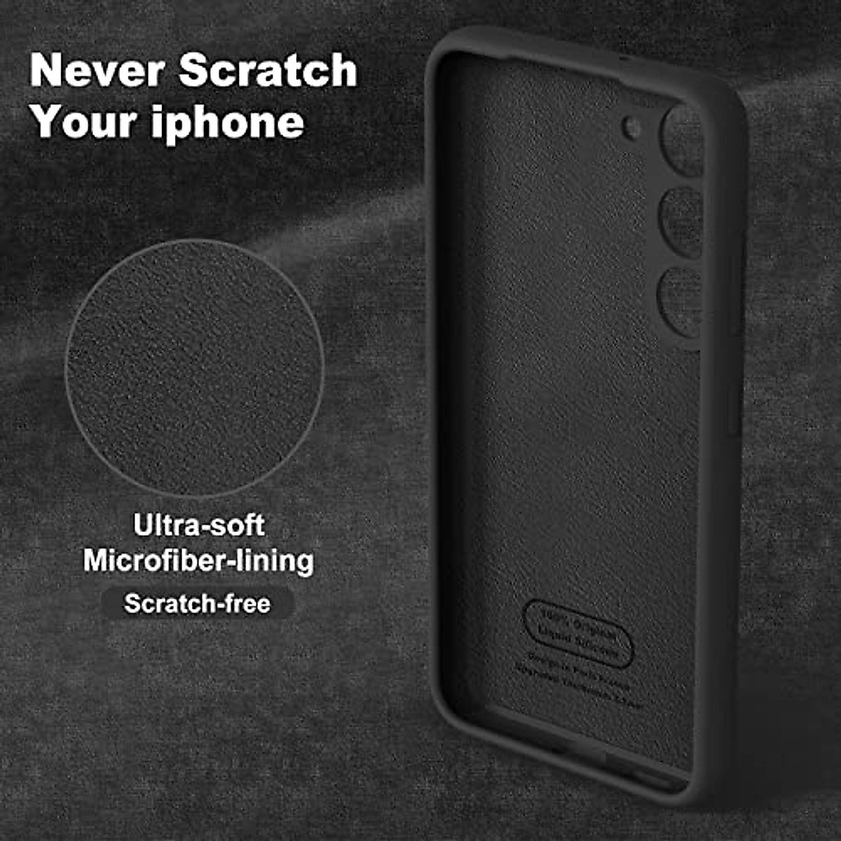 TISOOG Compatible with Samsung Galaxy S23 Case 6.1 inch-Silicone Full Cover Shockproof Protective Case with Soft Microfiber Lining Support Wireless Charging Phone Case for Samsung S23,Black