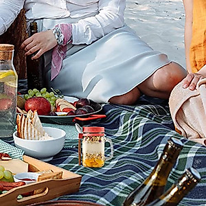 Yogurt Containers, 2 Pieces Oats Jars,480ml Glass Oatmeal Jars, Long Lasting Overnight Oats Jars, Anti Scald Design Yougurt Cups with Lids and Spoons, Breakfast Cups for Smoothies Drinks Juices