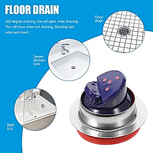 OSALADI 4 Pcs Floor Drain Odor Proof Core Drain Guard Sewer Backflow Preventer Deodorization Drain Plug Hair Stopper Hair Catcher for Kitchen Bathroom Laundry Dark Blue White