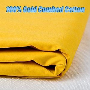 2 Yard Gold Cotton Fabric,Natural Cotton Poplin Fabric by The Yard,Gold Fabric,59 Inches Wide 100% Cotton Fabric,Soft Embroidery Muslin Quilting Fabric Material for Sewing Material Apparel Cloth