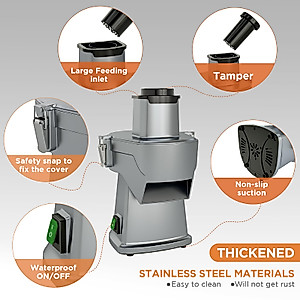 LIANQIAN 4 in 1 Electric Vegetable Chopper, Multifunctional Food Cutter＆Slicer, Mandoline Slicer & Cheese Grater, 200W Multi Blade French Fry Cutter & Veggie Slicer＆Dicer with Cut-Resistant Gloves