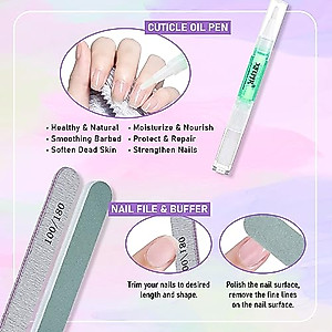 XIFEPFR Acrylic Nail Kit - Clear White Pink Acrylic Powder and Acrylic Liquid Set with Acrylic Nail Brush Nail Forms Glass Cup Beginner Acrylic Nail Kit for Nail Extension Carving Salon Home DIY