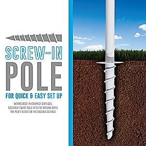 Franklin Sports Tetherball Set - Full Tetherball Game Set with 8' Pole, Rope + Ball Included - Portable Steel Backyard + Beach Kit with Carry Bag - Recreational, White