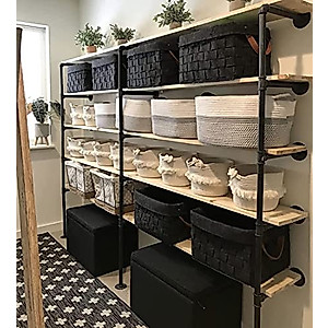 FOF FRIEND OF FAMILY Industrial Retro Wall Mount Iron Pipe Shelf,DIY Open Bookshelf,Hung Bracket,Home Improvement Kitchen Shelves,Tool Utility Shelves, Office Shelves,Ceiling Mount Shelf Shelves