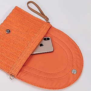 Solyinne Womens Woven Straw Clutch Bags Crossbody Shoulder Bag Straw Bag Satchel Purses Woven Wallet