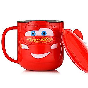 Everyday Delights Lightning McQueen Red Stainless Steel Insulated 3D Cup with Lid, 250ml