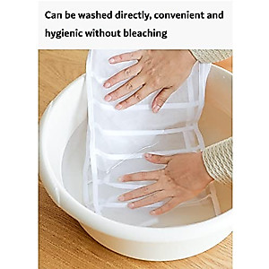 Kaker Washable Wardrobe Clothes Organizer for Closet - 7 Grids Washable Wardrobe Clothes Organizers, New to Large 9 and 12 Compartments (L, 3 PCS Grey)