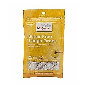 Walgreens Sugar Free Cough Drops, Honey Lemon, 25 ea