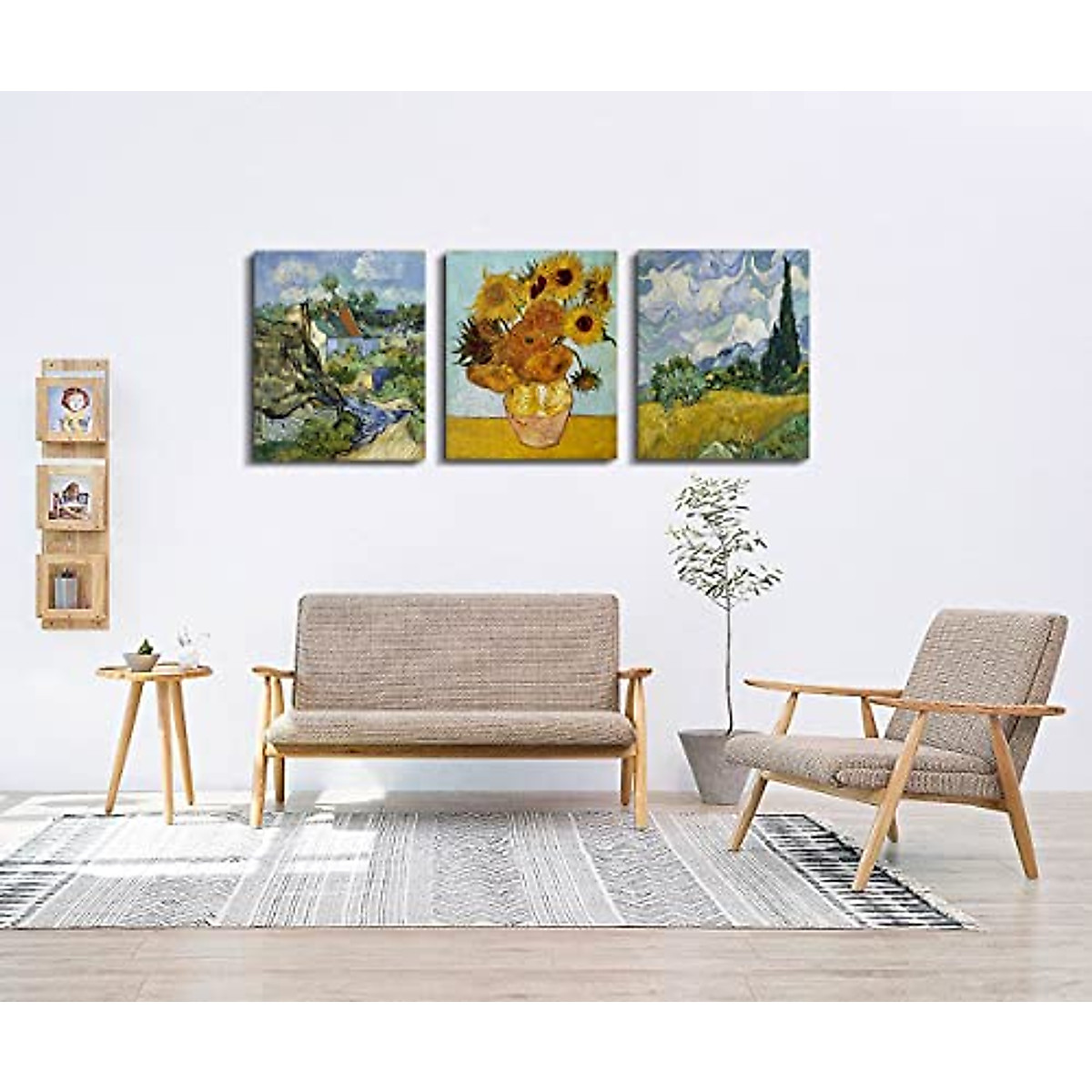 AnZhongArt van gogh canvas wall art -canvas art-van gogh -Sunflower Pictures-Bathroom living room bedroom wall art decoration 12"x16"x3 Piece