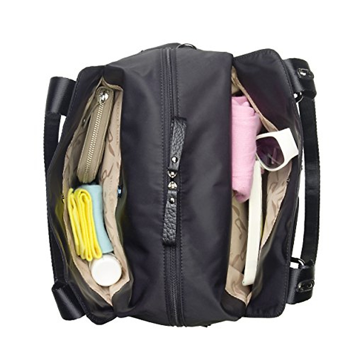 Storksak Alexa Luxe Leather Shoulder Bag Diaper Bag, Black