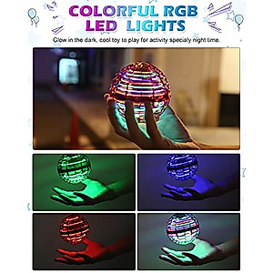 ATHLERIA Pro Hand Operated Drone with Magic Controller for Kids Adults - Hand Controlled Helicopter Flying Ball with 360° Rotating and RGB Lights - Mini Drone Interactive Toys Indoor Outdoor