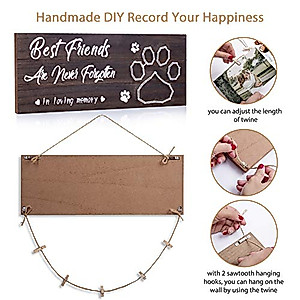 GEMTEND Pet Memorial Gifts, Paw Prints Sympathy Frame Gift for Loss of Dog and Cat, Dog and Cat Memorial Gifts, Clips and Twine for Photo Hanging, Makes a Personalized Gift for Pet Lovers