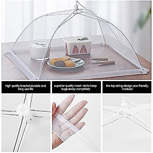 Pop-Up Mesh Screen Food Cover Tent Umbrella, SPANLA 8 Pack Food Cover Net for Outdoors, Screen Tents, Parties Picnics, BBQs, Reusable and Collapsible Reusable and Collapsible,17 Inches