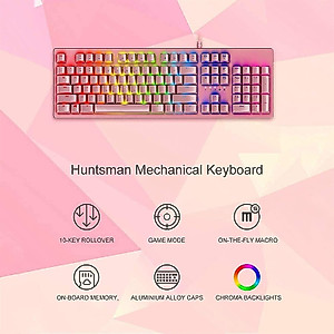 WWBMZ Suitable for Girls Mechanical Gaming Keyboard RGB LED Backlit Wired Keyboard with Switches for Gaming PC E-sportsPlayer Equipment