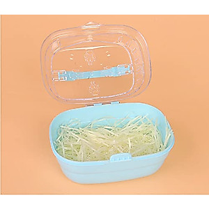 Portable Carrier Hamster Carry Case Cage with Water Bottle Travel&Outdoor for Hamster Small Animals (Blue)