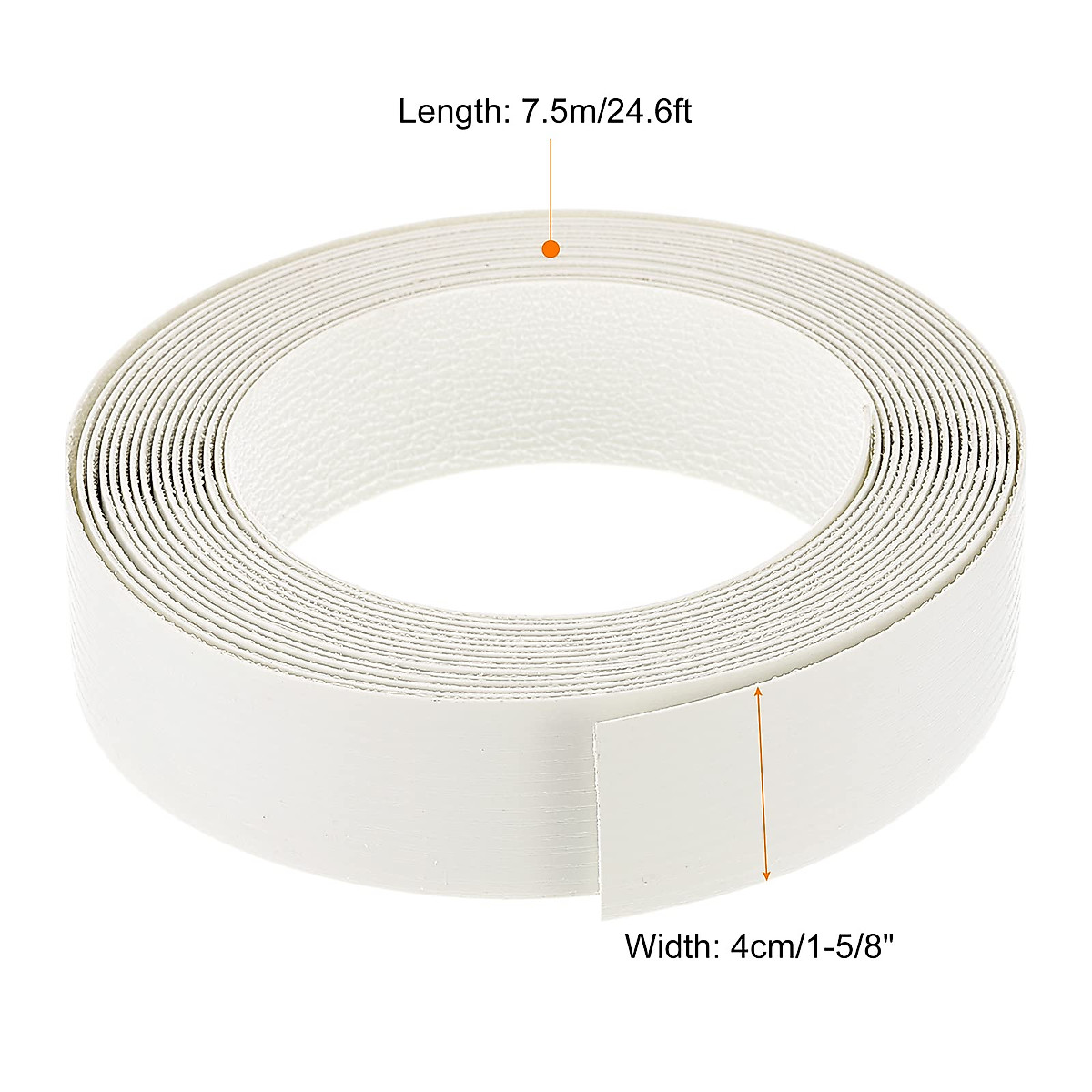 uxcell Edge Banding, 1-5/8 inch x 24.6ft Pre-Glued Beige Embossed Veneer Edging Iron-on Flexible Edge Banding for Cabinet Repair Furniture Restoration