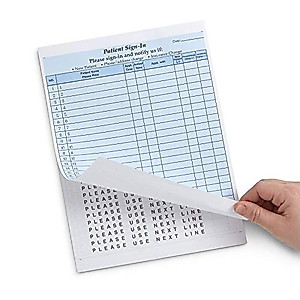 Blue Summit Supplies 25 Patient Sign in Forms, Carbonless 3 Part Forms with Peel Away Adhesive Labels, HIPAA Compliant for Privacy in Doctor, Medical, Dental Office, Blue, 25 Pack