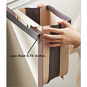 2.4 Gallon Rectangular Folding Hanging Trash Can, Trash Can for Kitchen, Bathroom, Powder Room, Bedroom, Office (Brown)The package comes with the free-tickets for separate dry and wet garbage