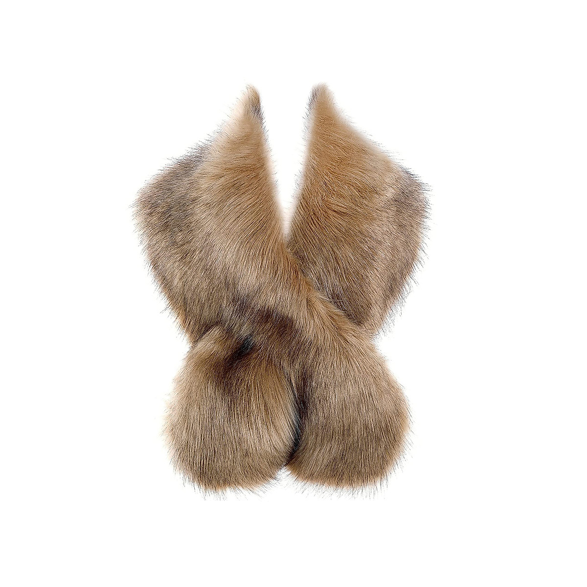 BABEYOND Women’s Faux Fake Fur Collar Shawl Faux Fur Scarf Wrap for Winter Coat 1920s Flapper Outfit 120cm/47.2" Long (Camel)