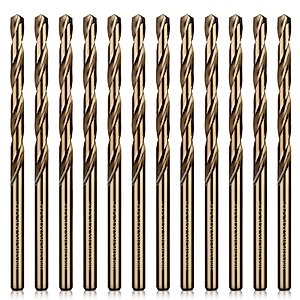 UBESTHS 5/32" Cobalt Drill Bits 12Pcs, M35 HSS Metal Drill Bit Set with Storage Case for Hard Metal, Stainless Steel, Cast Iron