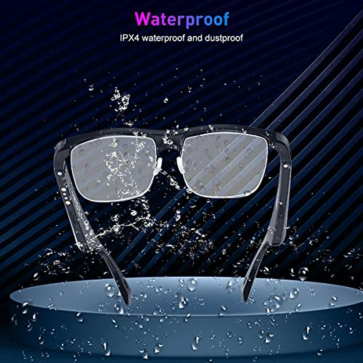 KAYSUDA Smart Bluetooth 5.0 Audio Glasses, UV Protection Sunglasses, Open Ear Music&Hands-Free Calling, Polarized Lenses, IPX4 Waterproof, Connect with Mobile Phones and Tablets