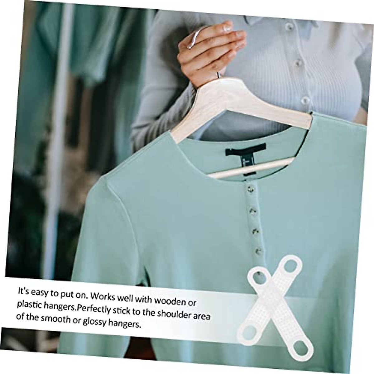 Cabilock 50 Pcs Nonslip Hangers Shirt Hanger Metal Clothing Rack Antiskid Clear Hangers 100 Pack Clear Plastic Hangers for Clothes Silicone Hanger Strips Hanger Grip Strips Strap Hangers