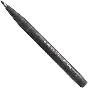 Pentel Arts Sign Pen Touch, Fude Brush Tip, Black/Grey/Sepia Pack of 3 (SES15PABP3M)