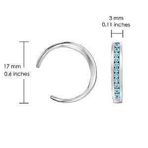 Hoops & Loops Sterling Silver Blue Channel-Set Cubic Zirconia Toe Ring