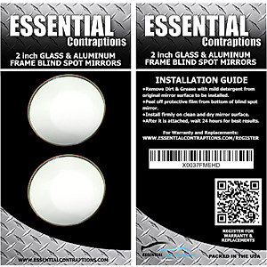 Blind Spot Car Mirror 2 Pack-2 Inch Round Rear View Convex Mirrors for Cars/SUVs/Motorcycles/Trucks/Trailers/Snowmobiles/Bicycles/RVs/Boats/Golf Carts with Rust Resistant Frame-HD Real Glass