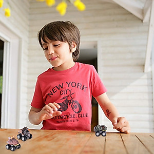 Dinosaur Toys for 3-7 Year Old Kids, Pull Back Dinosaur Cars for Kids, 4 Pack Set Car Toys, Gift Toys Dino Cars