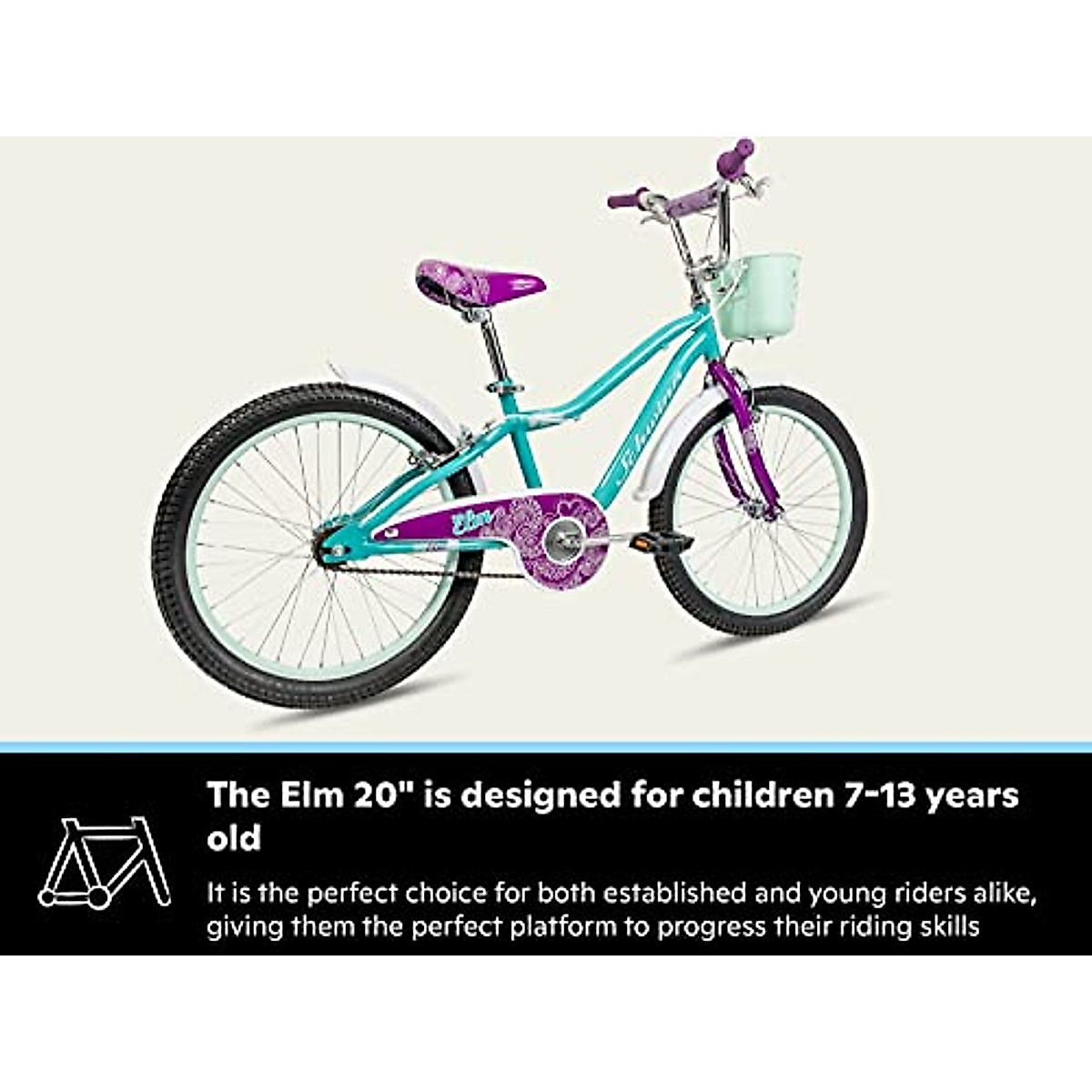 Schwinn Koen & Elm BMX Style Kids Bike in 20-Inch Wheels, Basket, Chain Guard & Kickstand Included, For Boys & Girls Age 7-13 Year Old, No Training Wheels, Teal
