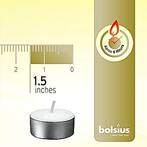 BOLSIUS 40 Pack Unscented Tea Lights - 6 Hours - Premium European Quality - Consistent Smokeless Flame - 100% Cotton Wick - Dinner, Wedding, Party, Restaurant, Spa, Church, & Home Décor Tealights