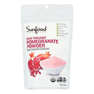 Sunfoods Raw Organic Pomegranate Powder - Pomegranate Juice Powder, Pomegranate Powder Organic, Dried Pomegranate Extract, Raw, Unsweetened, Vegan, USDA Organic - 4 oz Bag