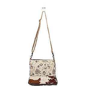 Myra Bag Posy Upcycled Canvas & Cowhide Shoulder Bag S-1461