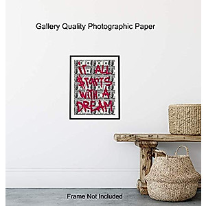 Office Wall Art, Home Decor - Motivational 8x10 Poster Print in Graffiti, Street Art, Mural Style - Unique Room Decorations and Gift for Entrepreneur - Unframed Photo